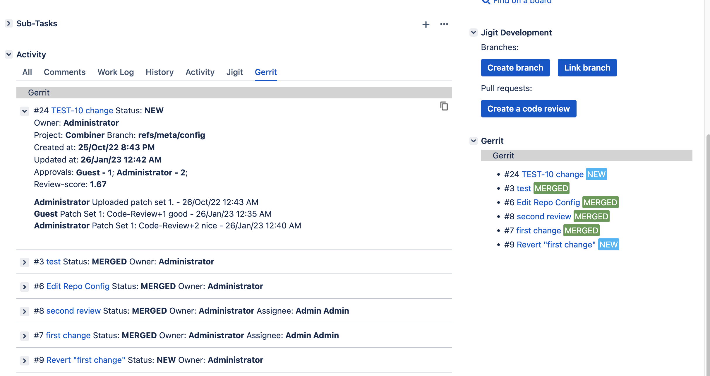 How to link Gerrit changes to Jira issues?